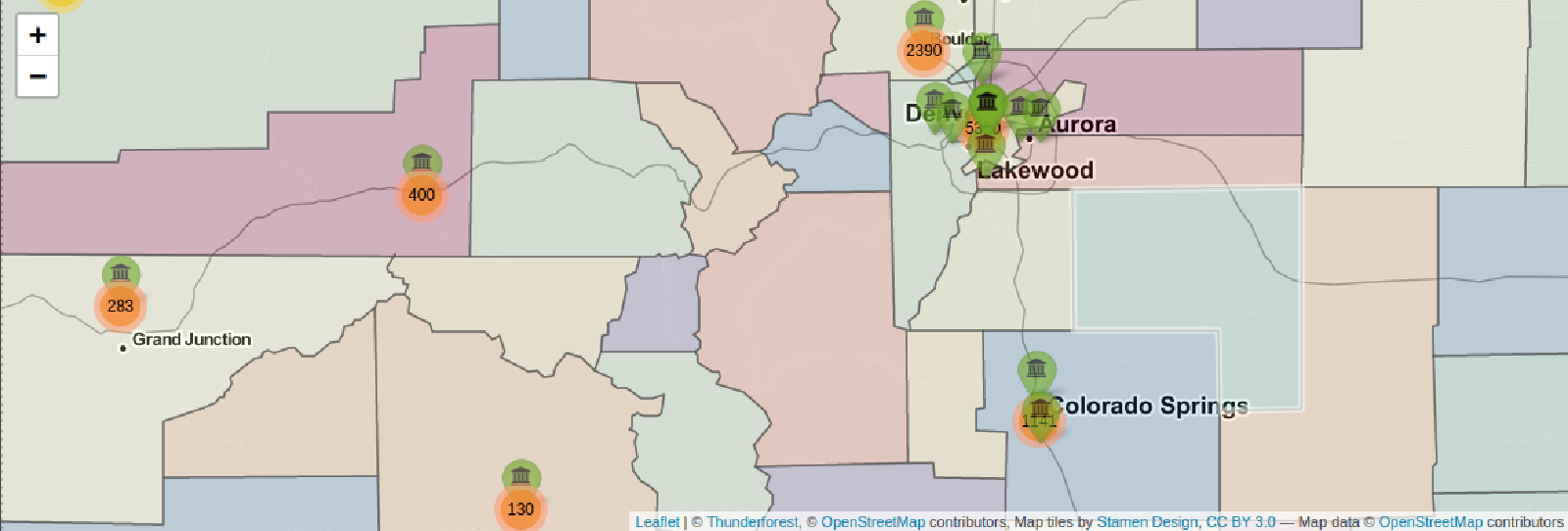 Interactive Colorado County Map
